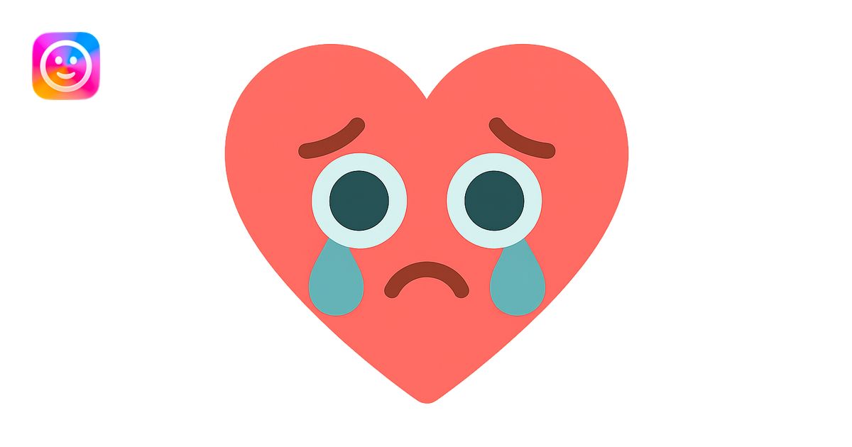 teary-eyed heart emoji icon | AI Emoji Generator