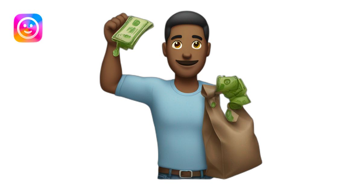 man spreading money down his arm emoji | AI Emoji Generator