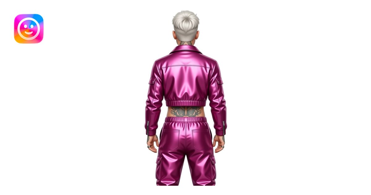 Machine Gun Kelly from behind with white blonde hair, hot pink metallic ...