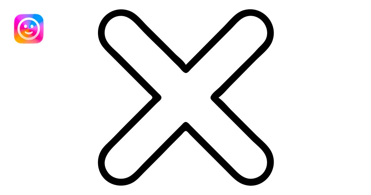 simple and clear red X icon with transparent background icon | AI Emoji ...