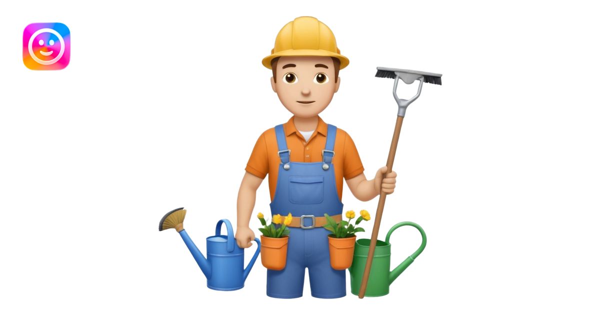 builder,gardener and sweeper emoji | AI Emoji Generator