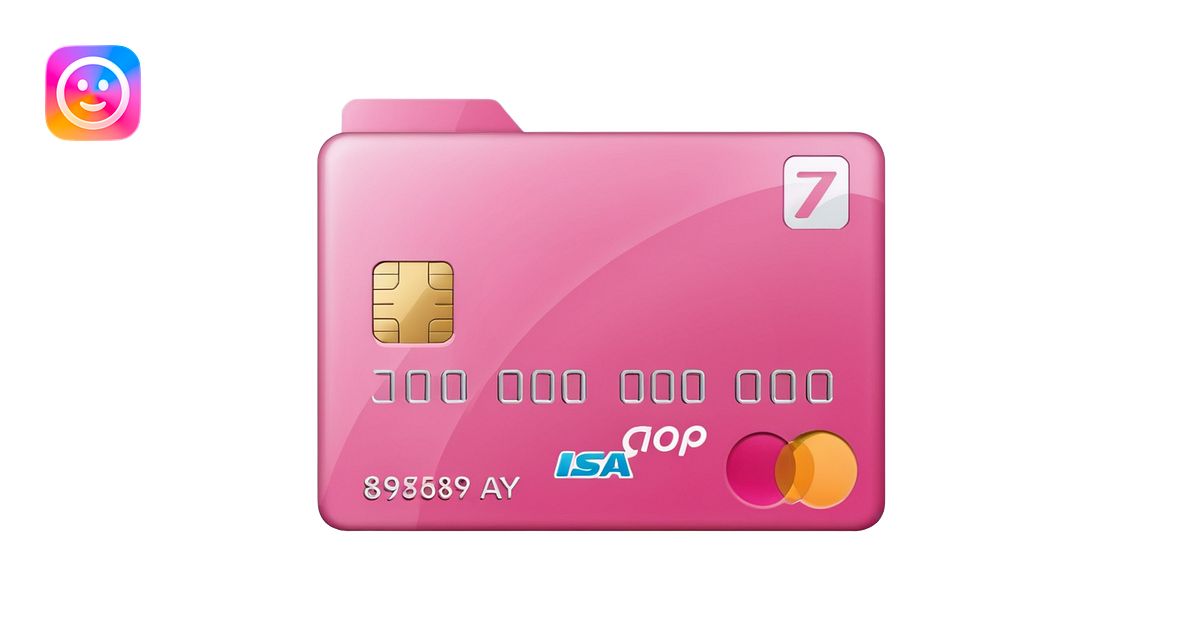 pink big afterpay word on a credit card emoji | AI Emoji Generator