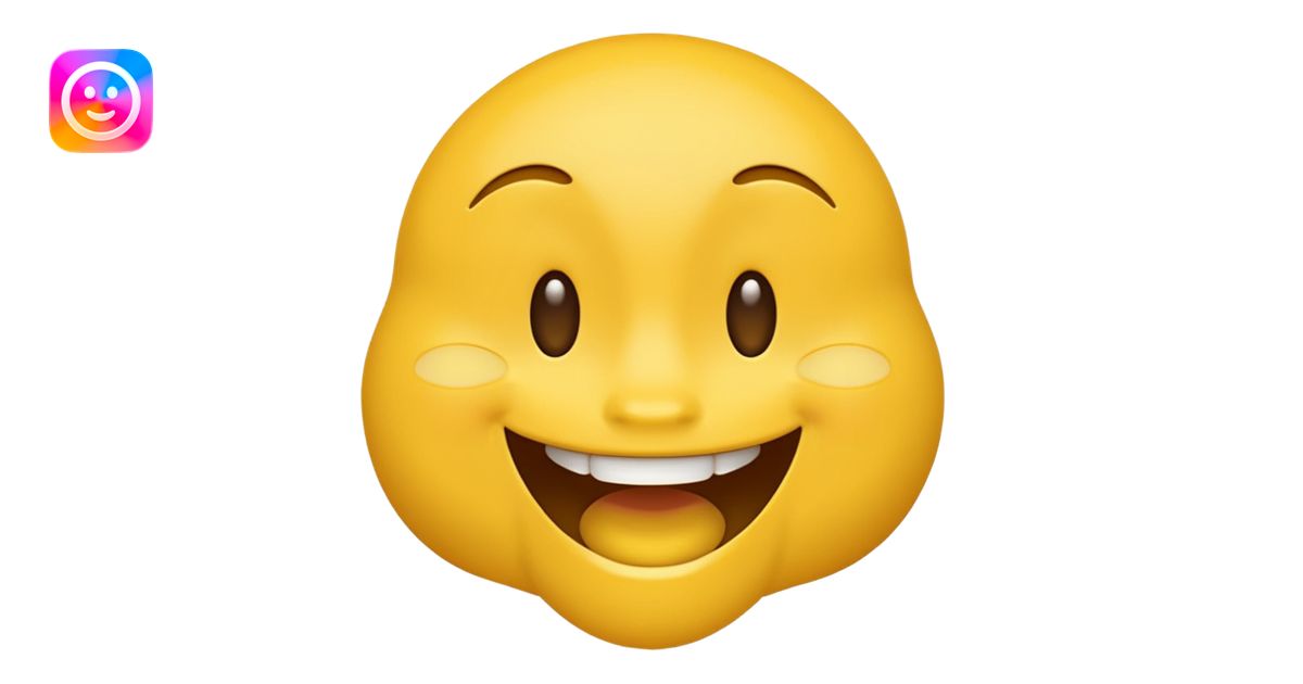 create an like yellow emoji that looks teally relaxed and smiles more ...
