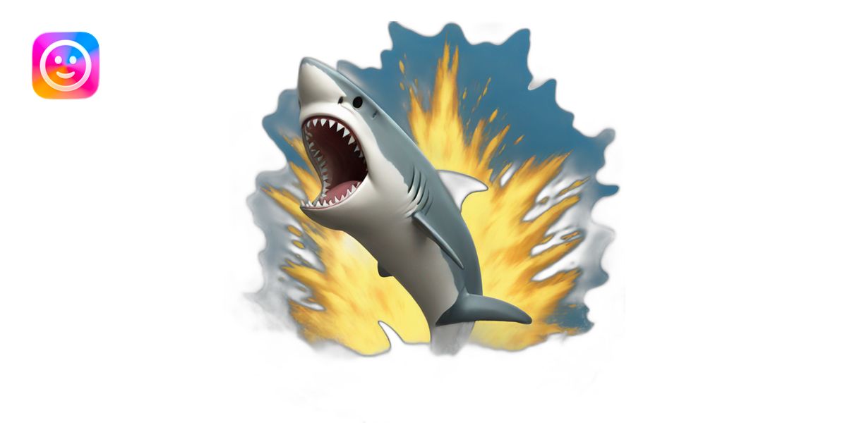 Exploding-shark emoji | AI Emoji Generator
