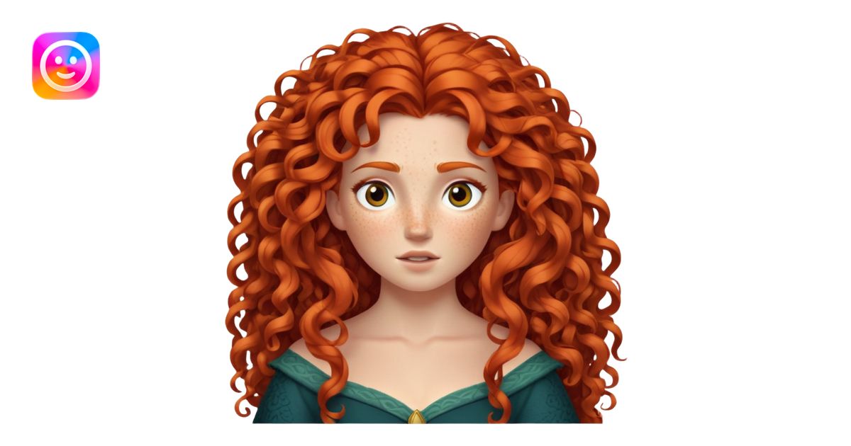 Merida from Brave with extremely long wild curly red hair and lots of ...