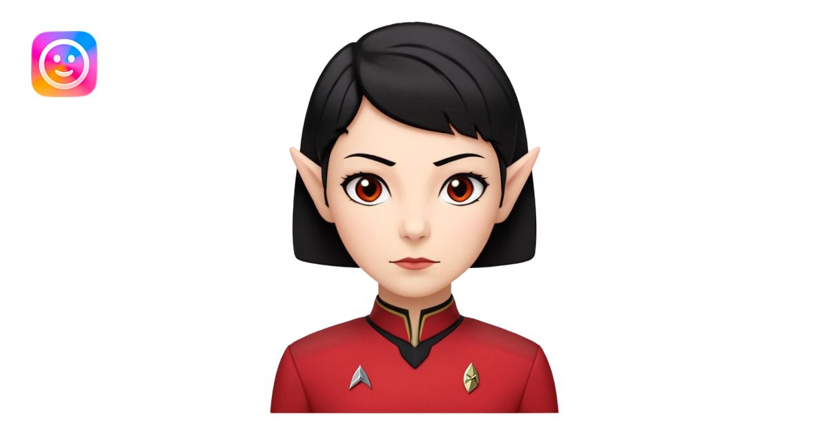 female Vulcan with short black hair and small pointy ears in Starfleet ...