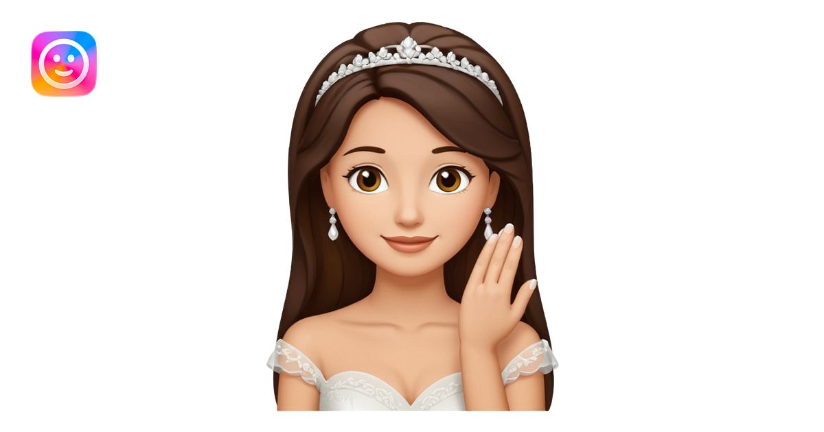 White tanned skin bride with dark hazel hair with a chin on her face ...