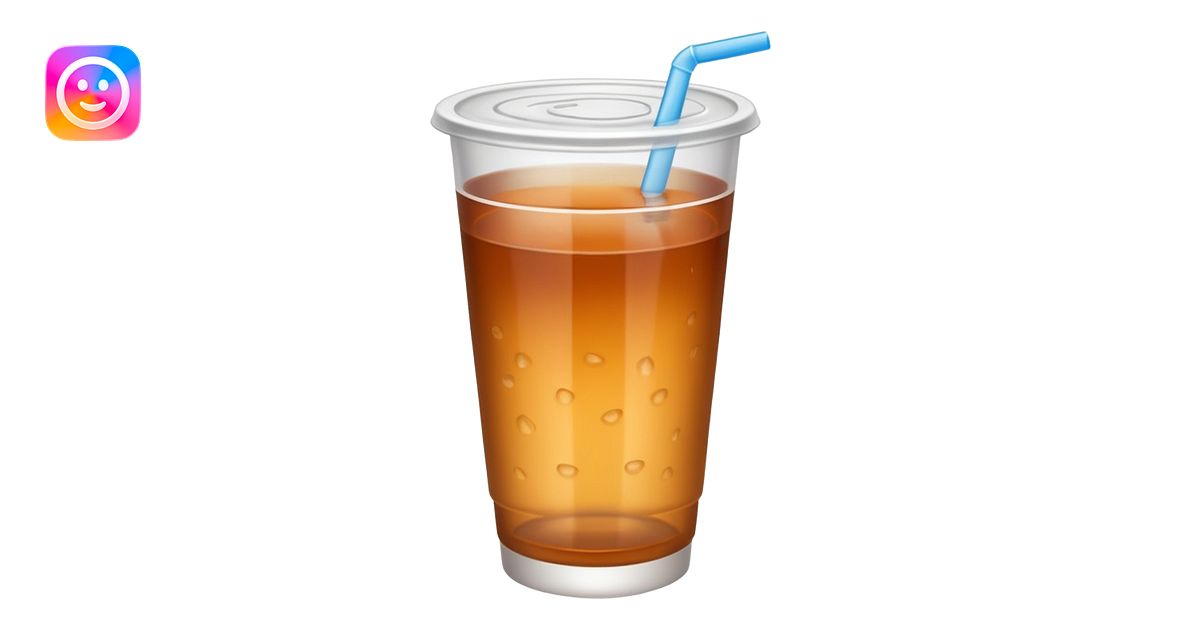 Open plastic cup with cold brown mate tea, No straw! emoji | AI Emoji ...