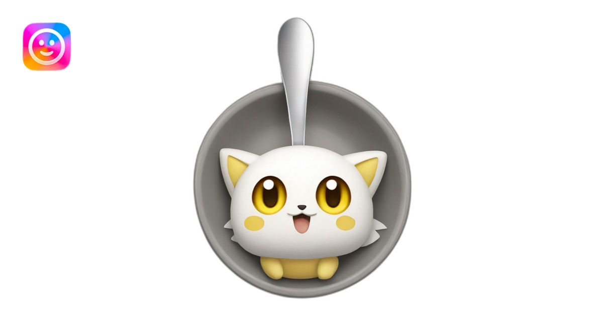 Pokemon with silver spoon emoji | AI Emoji Generator