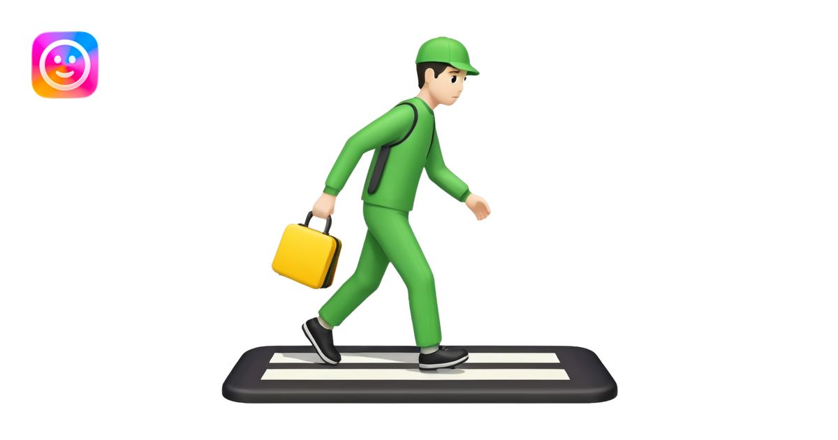 Crosswalk Light icon , Green walking man. emoji | AI Emoji Generator