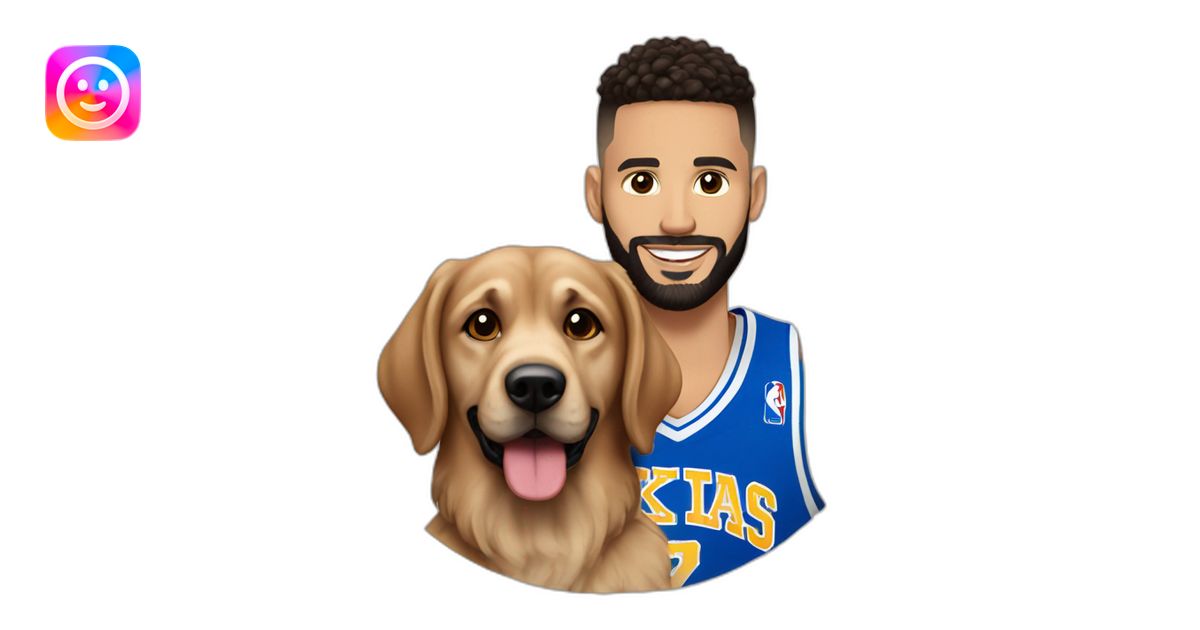 Evan Fournier avec un chien emoji | AI Emoji Generator