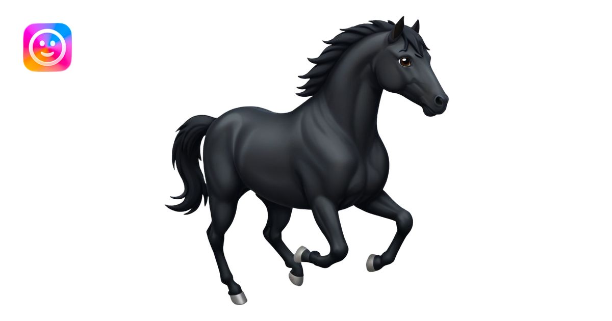 i want a black, running, stallion emoji | AI Emoji Generator