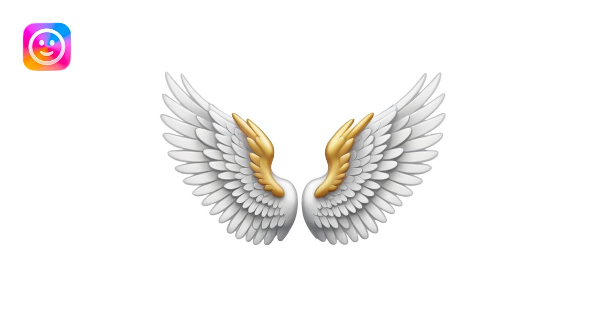 Angel wings on left side emoji | AI Emoji Generator