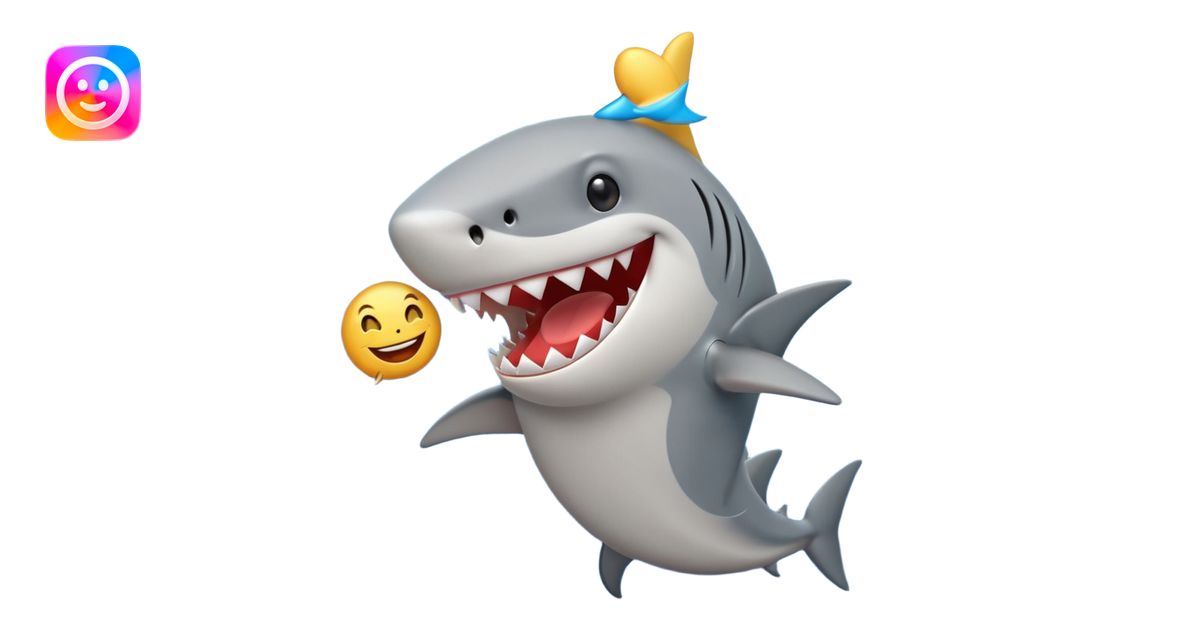 cartoonish shark, singing, emoji style emoji | AI Emoji Generator