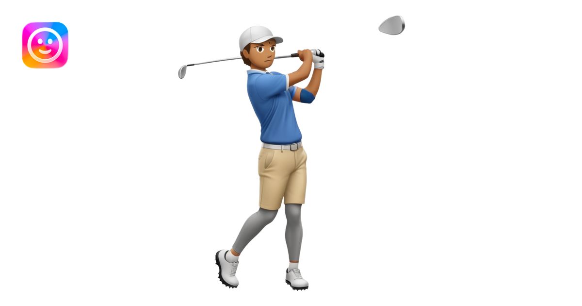 A golfer hitting a slice back view emoji | AI Emoji Generator