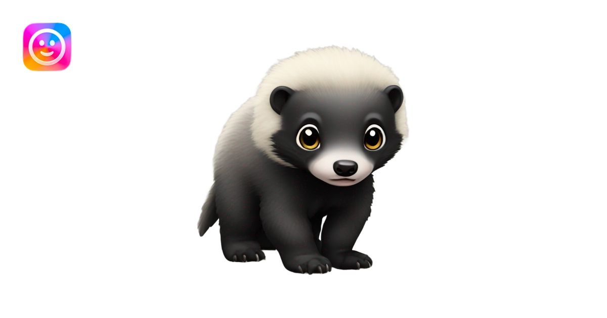 A cute honey badger baby emoji | AI Emoji Generator