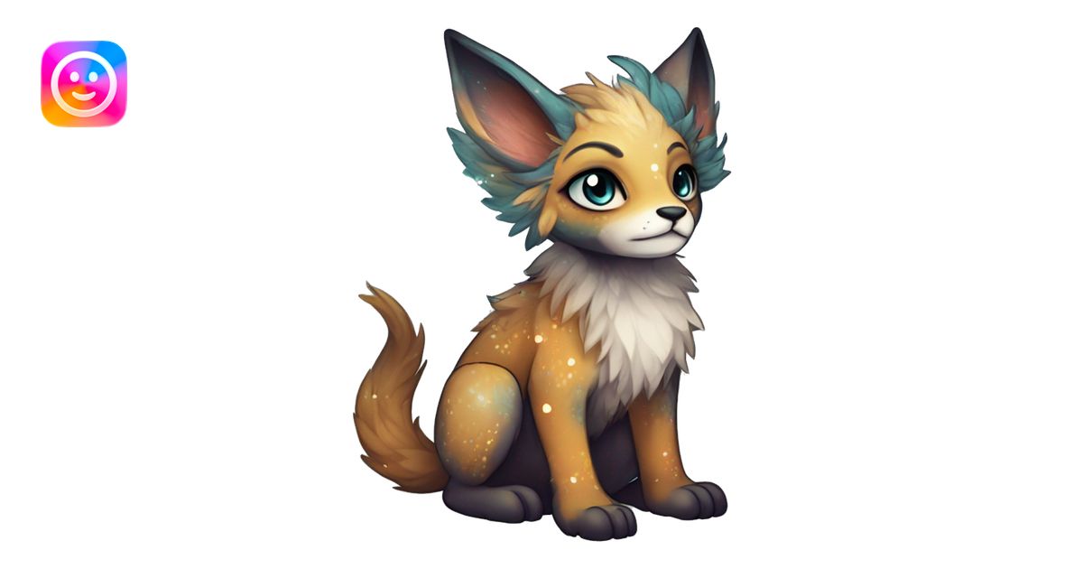Cool cute Kawaii edgy fantasy animal sparkle fursona Fionbri creature ...