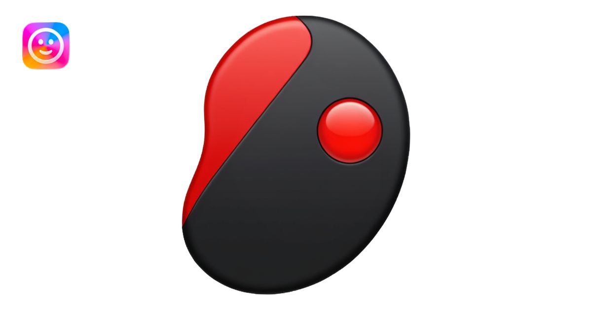 iOS sticker, dark mark, black shape, red dot, minimal emoji | AI Emoji ...