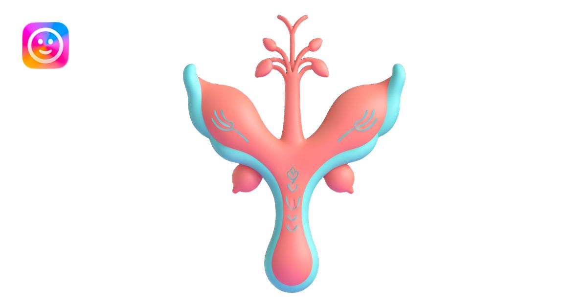 realistic modern 3D icon of PCOS, no background: stylized uterus with ...