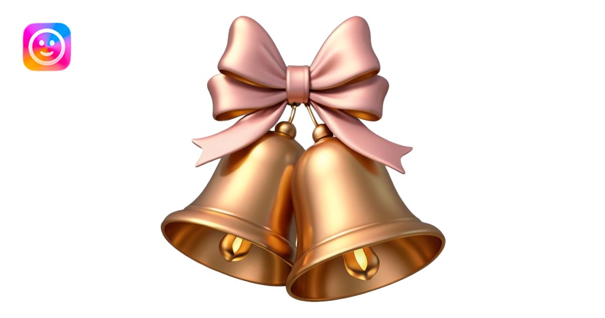 light rose gold christmas bells emoji | AI Emoji Generator