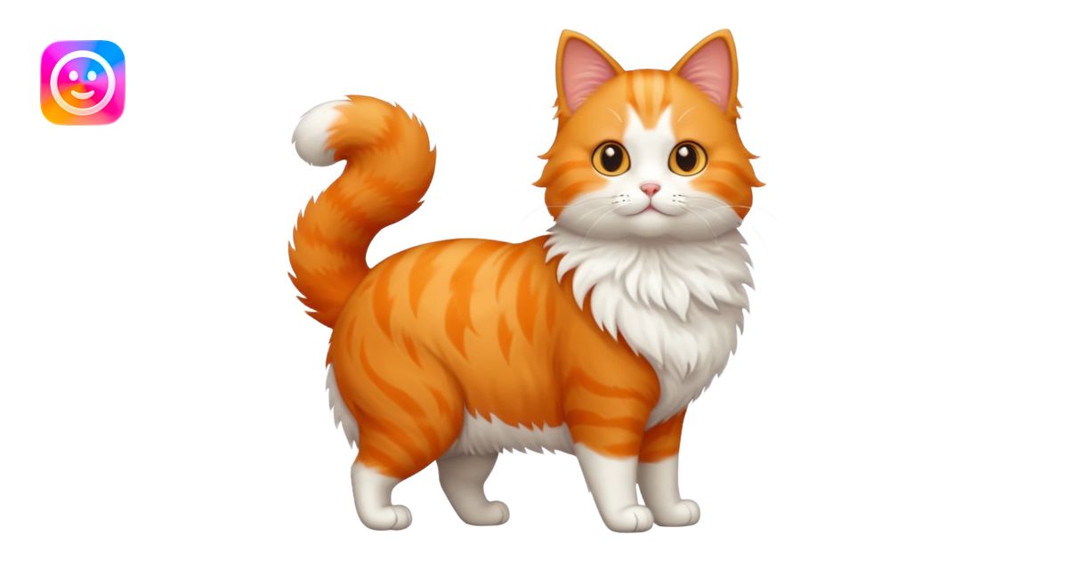 A cute cat emoji, full body, standing in side view. emoji | AI Emoji ...