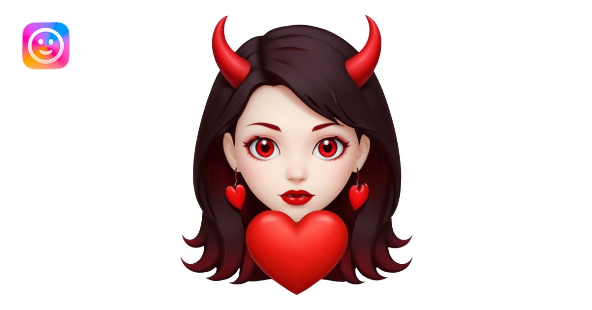 Devil girl is heart emoji | AI Emoji Generator
