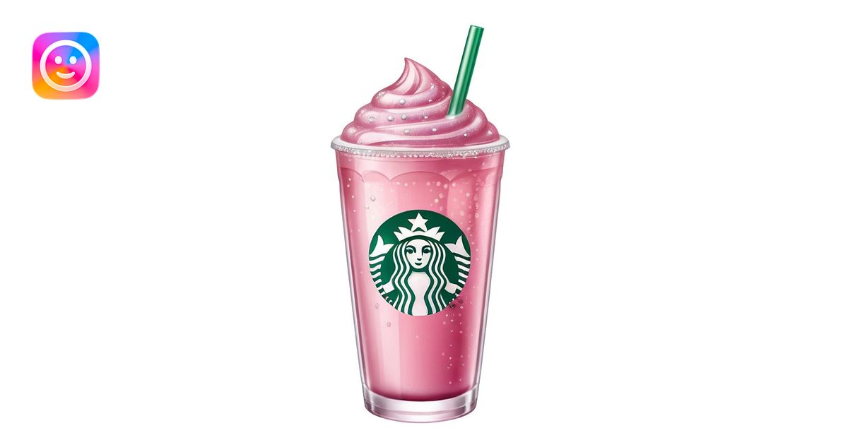 Starbucks glittery pink drink emoji | AI Emoji Generator