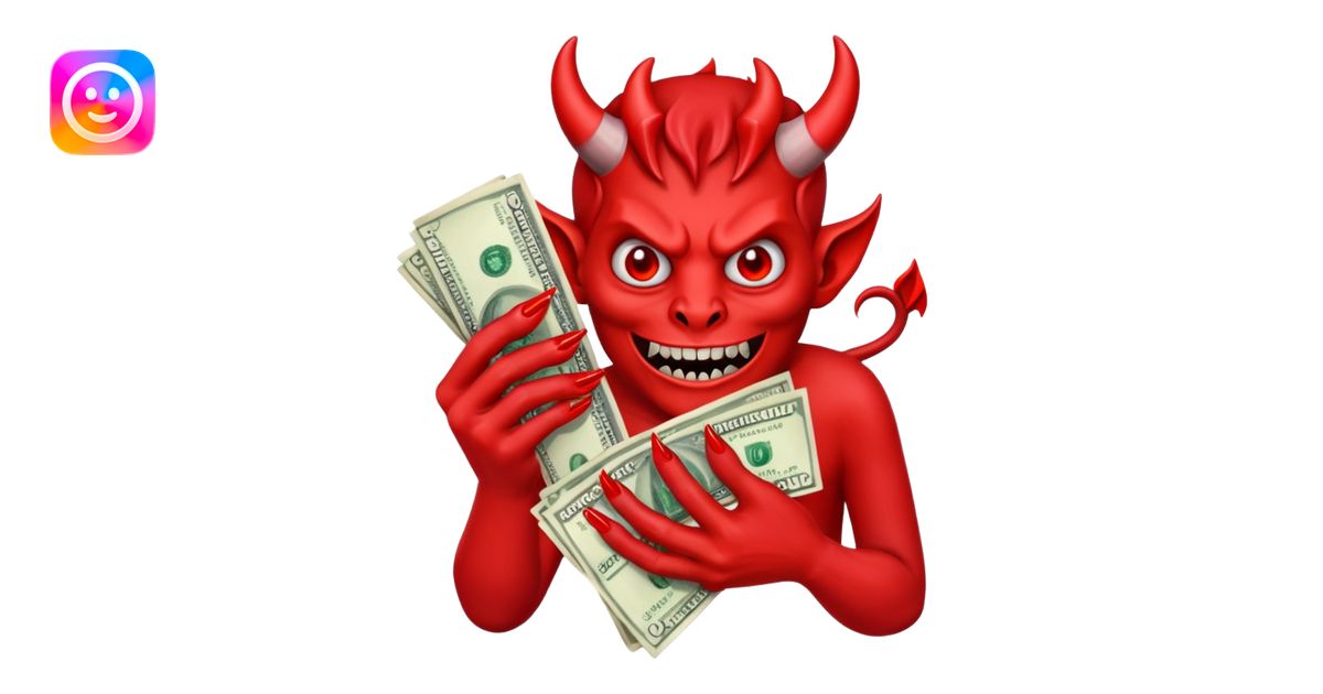 Devil hand with money emoji | AI Emoji Generator