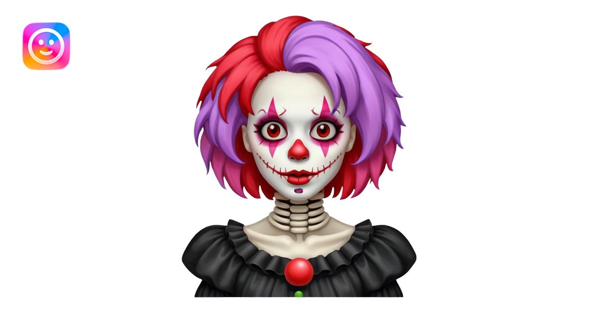 skeleton woman clown with makeup emoji | AI Emoji Generator