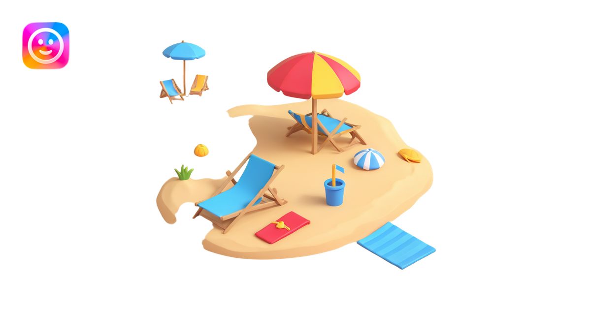 Seating at beach emoji | AI Emoji Generator