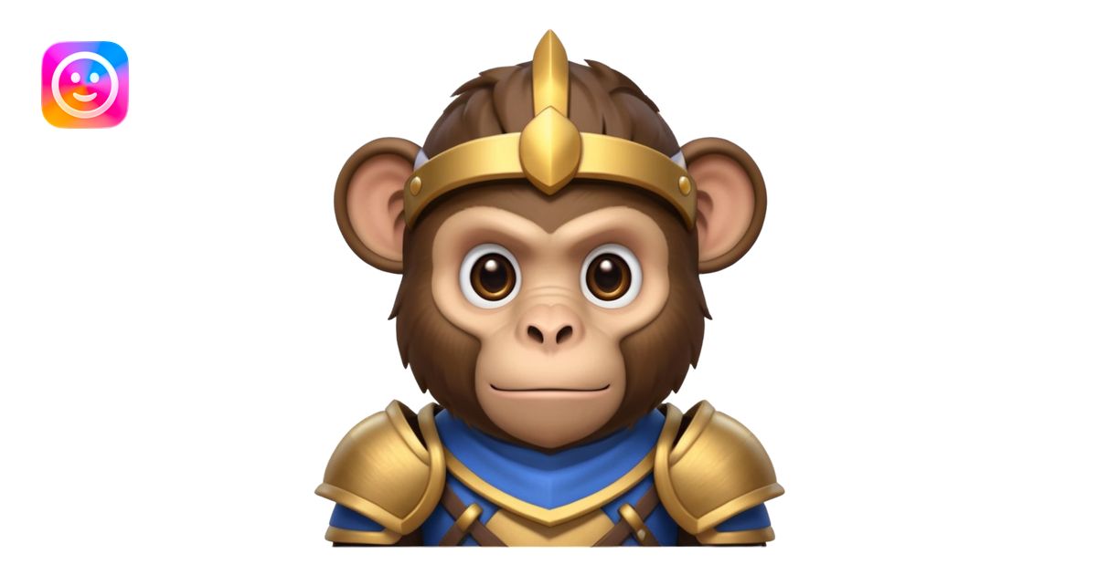 Autistic monkey with mega knight from clash royale behind it emoji | AI ...