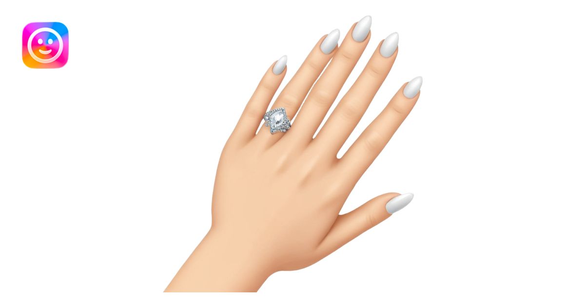 Platinum engagement ring with hand emoji | AI Emoji Generator