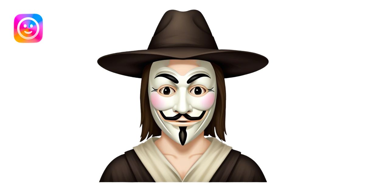 Guy Fawkes V for Vendetta emoji | AI Emoji Generator