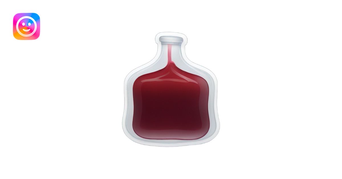 infusion bag with dark red liquid emoji | AI Emoji Generator