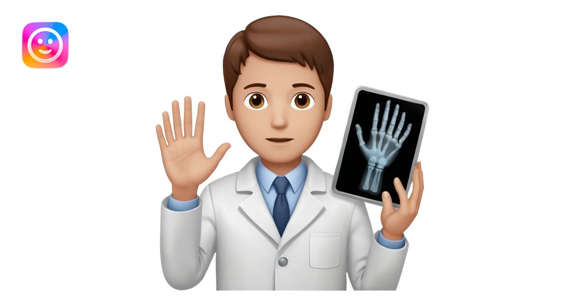 Radiografía de mano sostenida por un hombre con bata blanca piel clara ...