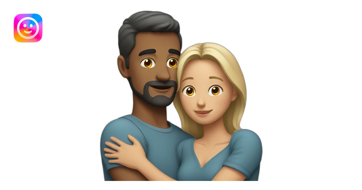 Man hugging woman from behind emoji | AI Emoji Generator