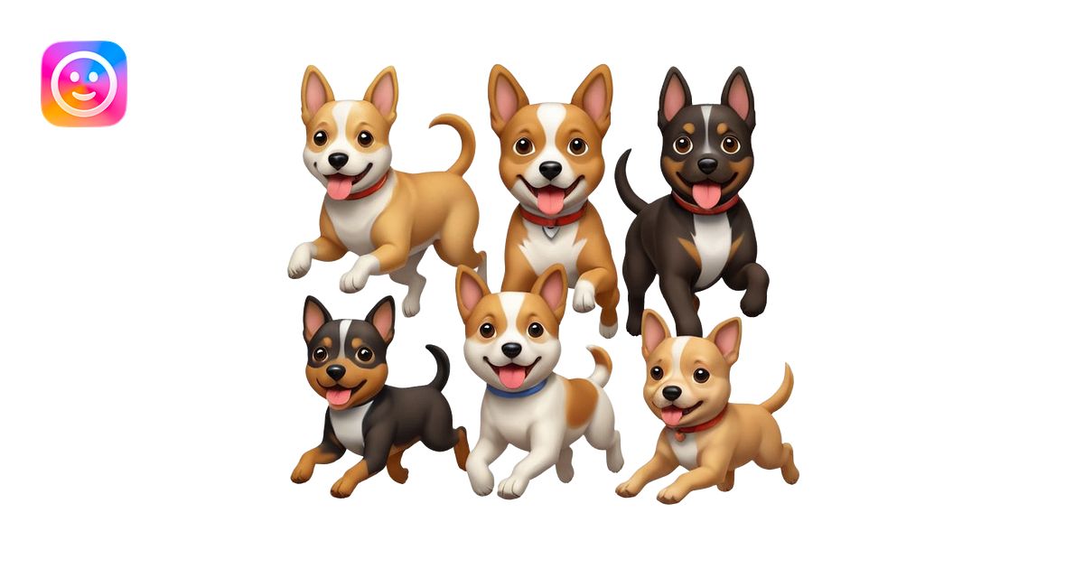 multiple dog emoji | AI Emoji Generator