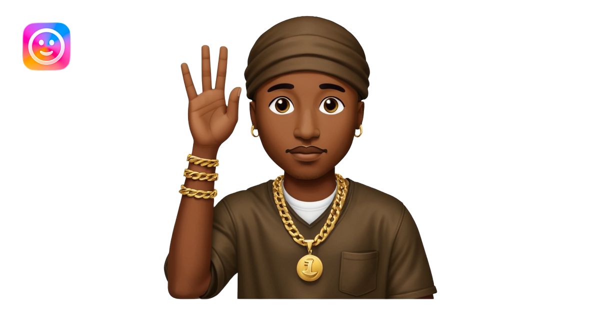 Tupac qui lève la main emoji | AI Emoji Generator