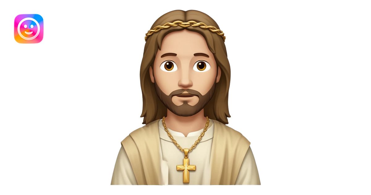 Jesus avec un collier avec une croix emoji | AI Emoji Generator