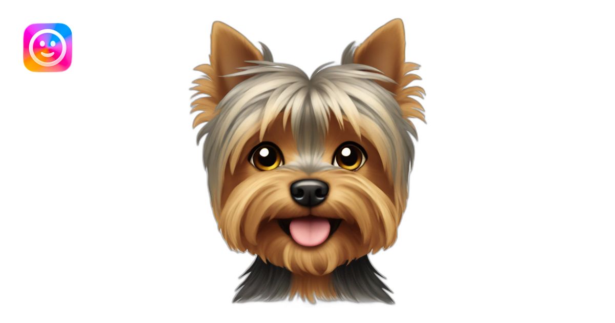 Cute little Yorkshire Terrier emoji | AI Emoji Generator