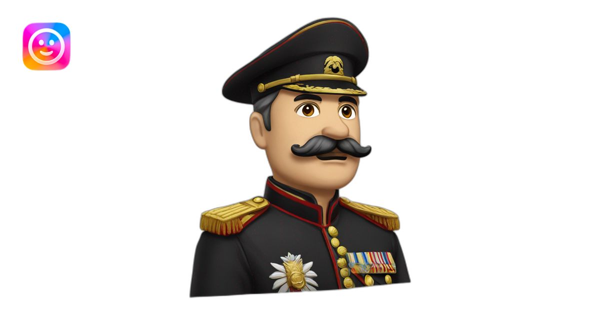 General alemán con bigote cuadrado emoji | AI Emoji Generator