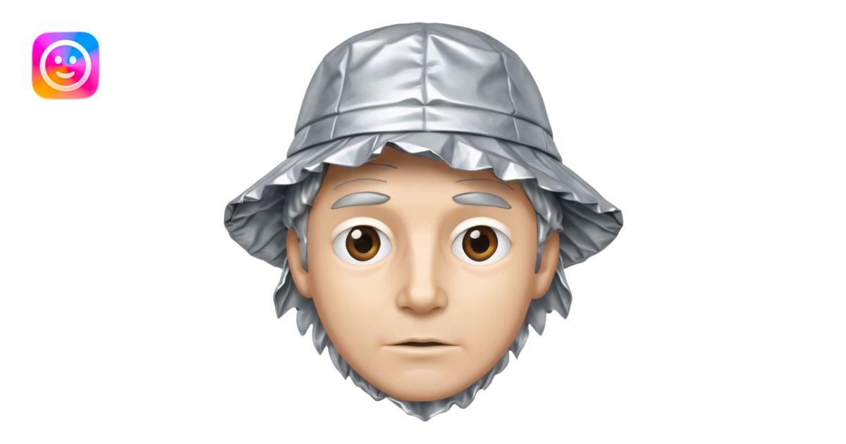 a man with aluhut für verschwörungstheorien emoji | AI Emoji Generator
