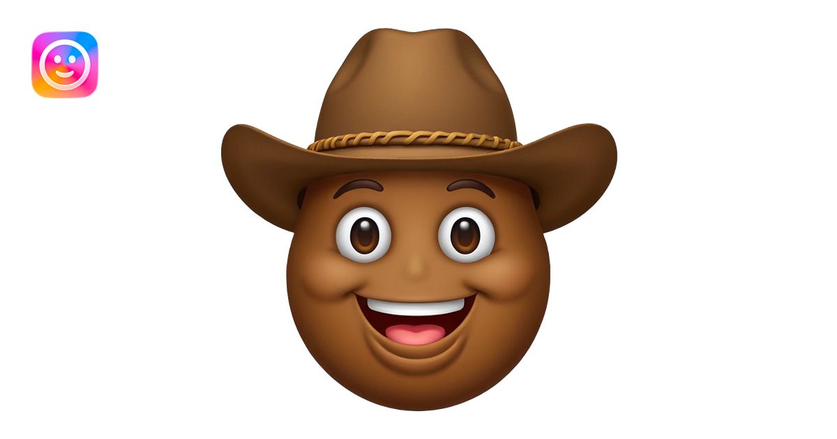 Poop emoji wearing a cowboy hat emoji | AI Emoji Generator