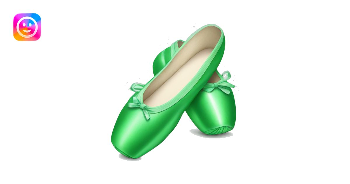 Green ballet pointe shoes emoji | AI Emoji Generator