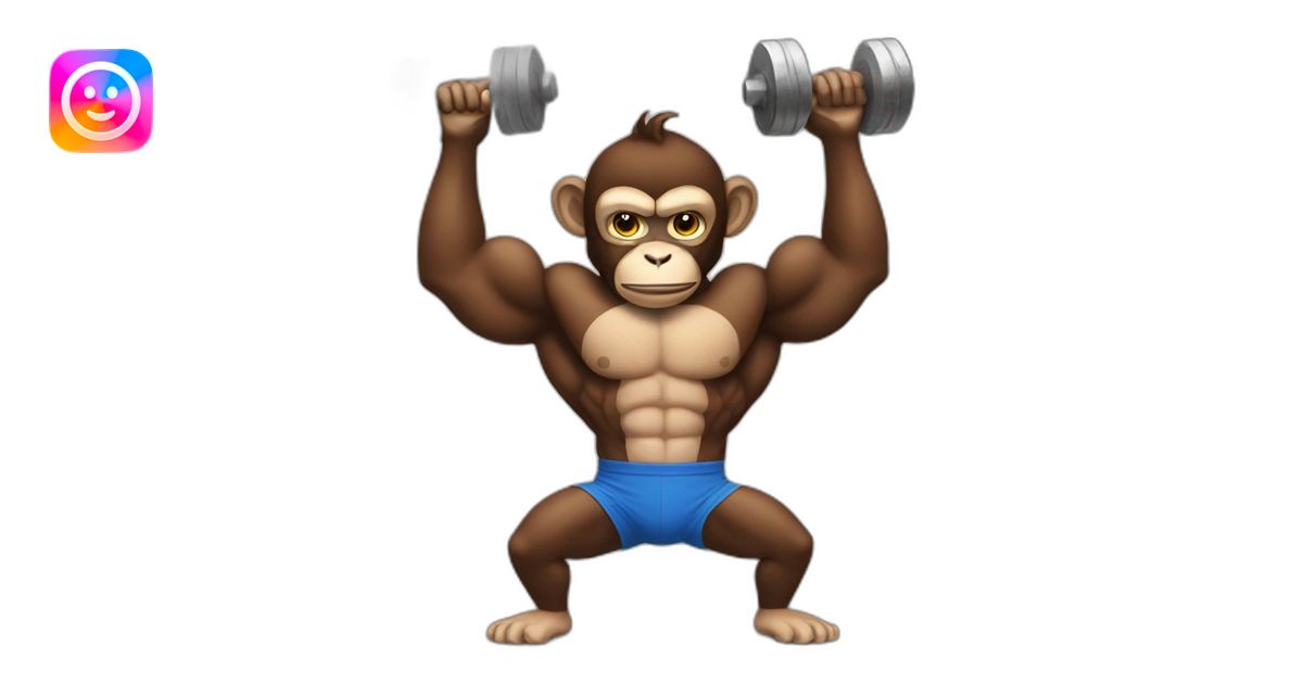 monkey body builder emoji | AI Emoji Generator