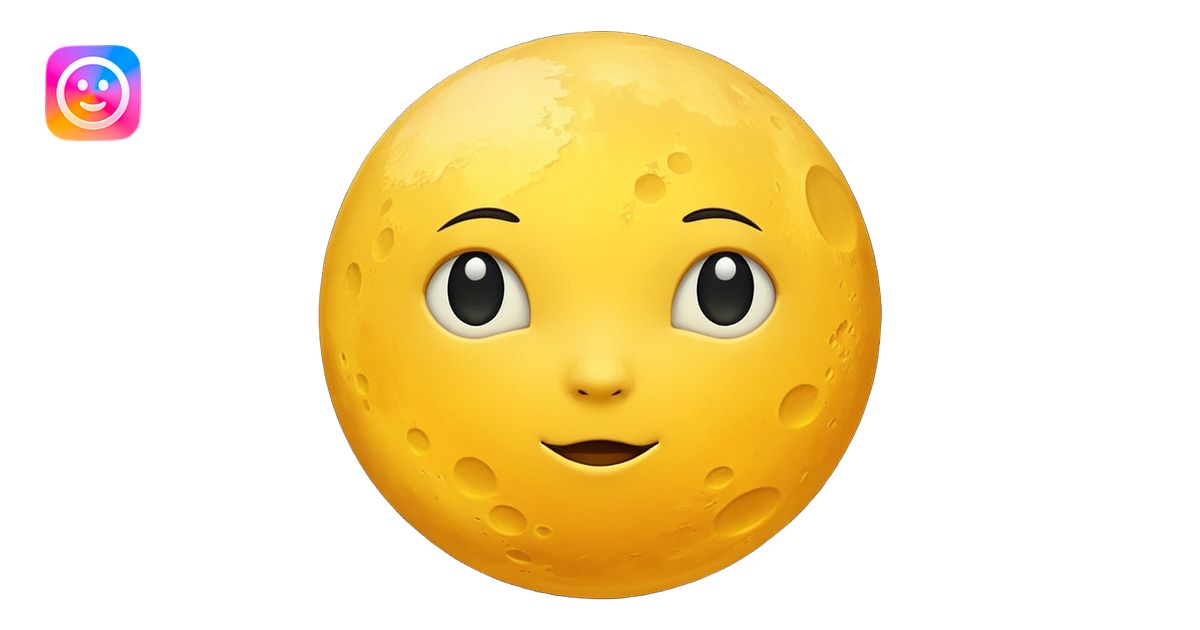 Moon without eyes, yellow emoji | AI Emoji Generator