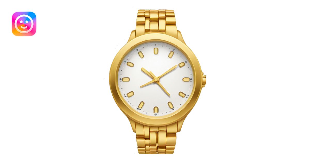 Gold dainty circular watch emoji | AI Emoji Generator