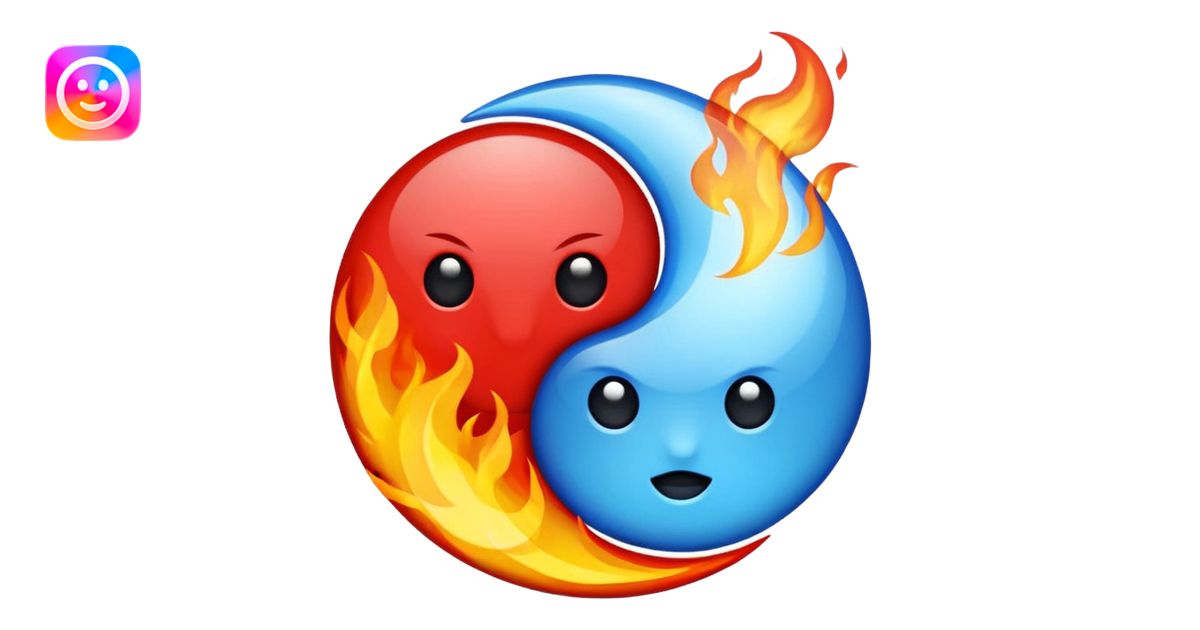 The fire and water emojis are in the form of the yin-yan symbol in ...