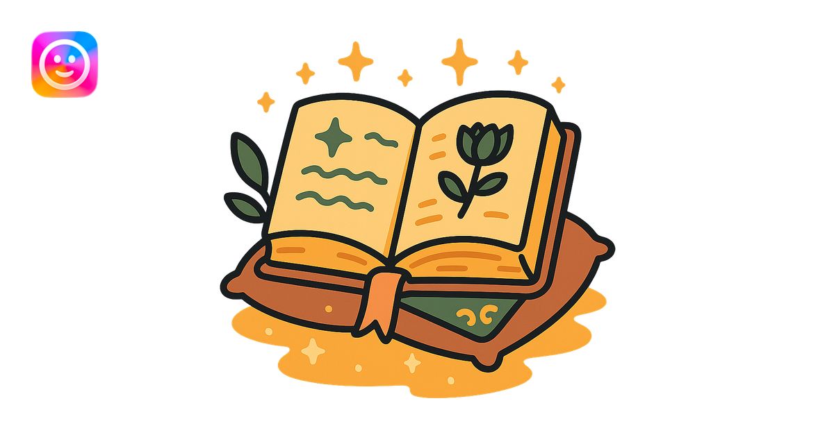 cute open book lying on a cozy surface, designed in a soft and magical ...