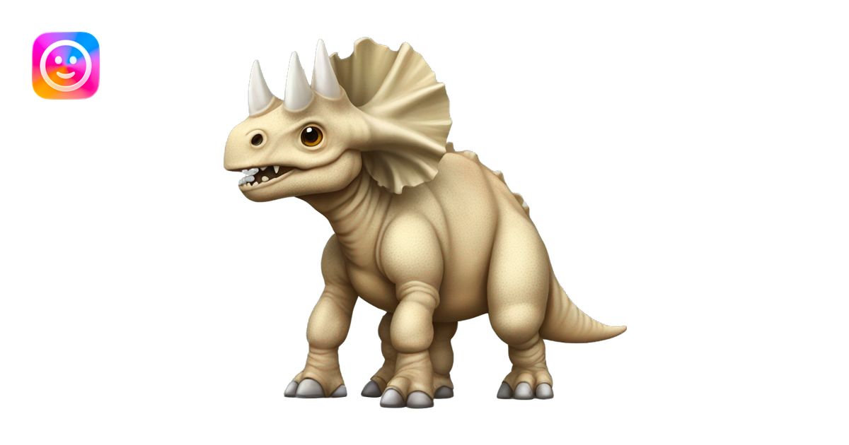 A Triceratops fossil with a tutu and point shoes emoji | AI Emoji Generator